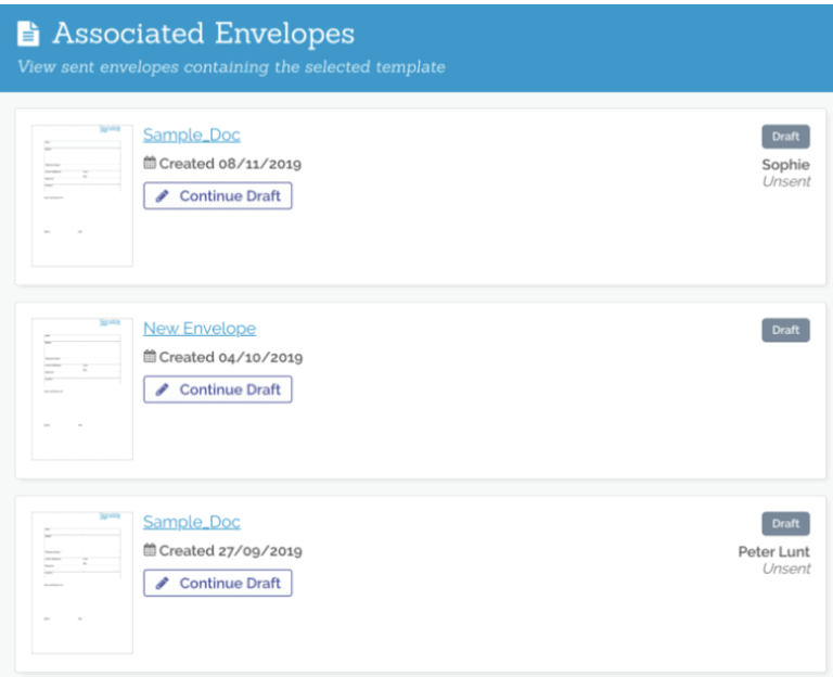New Signable feature release - Associated envelopes